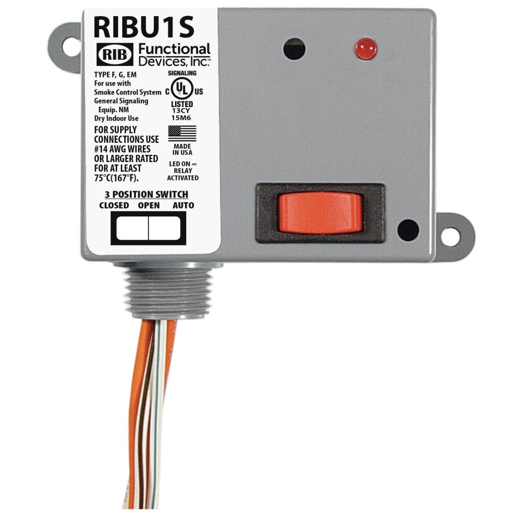 RIBU1S (DESC:) Enclosed Relay 10Amp SPST-NO + Override - ProKontrol